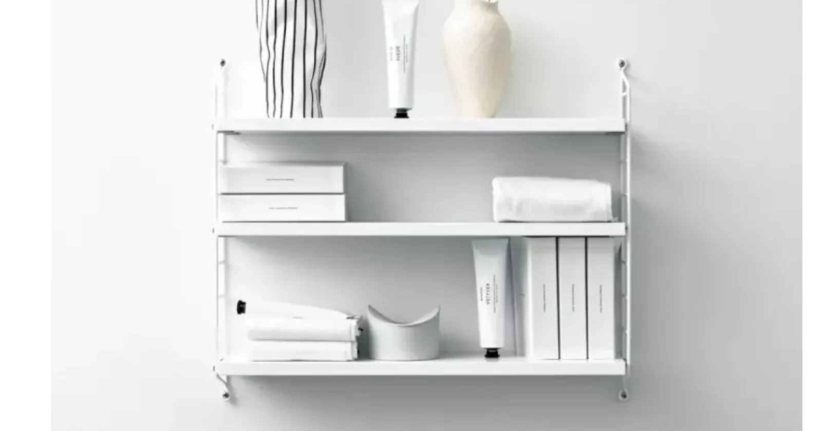 Pocket 經典壁掛三層架 純白 | String Furniture｜波登家居 POPDERN